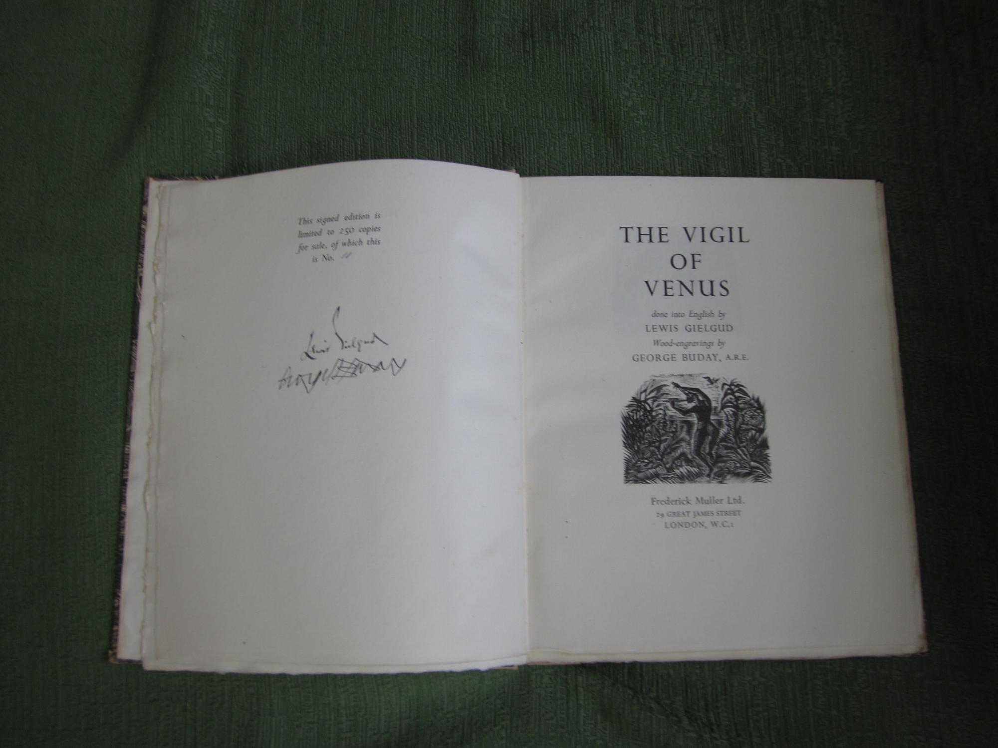 The Vigil of Venus done into English by Lewis Gielgud, Wood-engravings ...