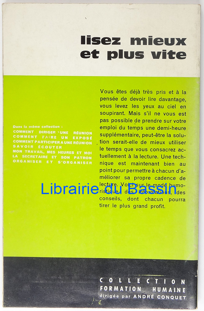Lisez mieux et plus vite by André Conquet: Broché (1965) | Librairie du ...