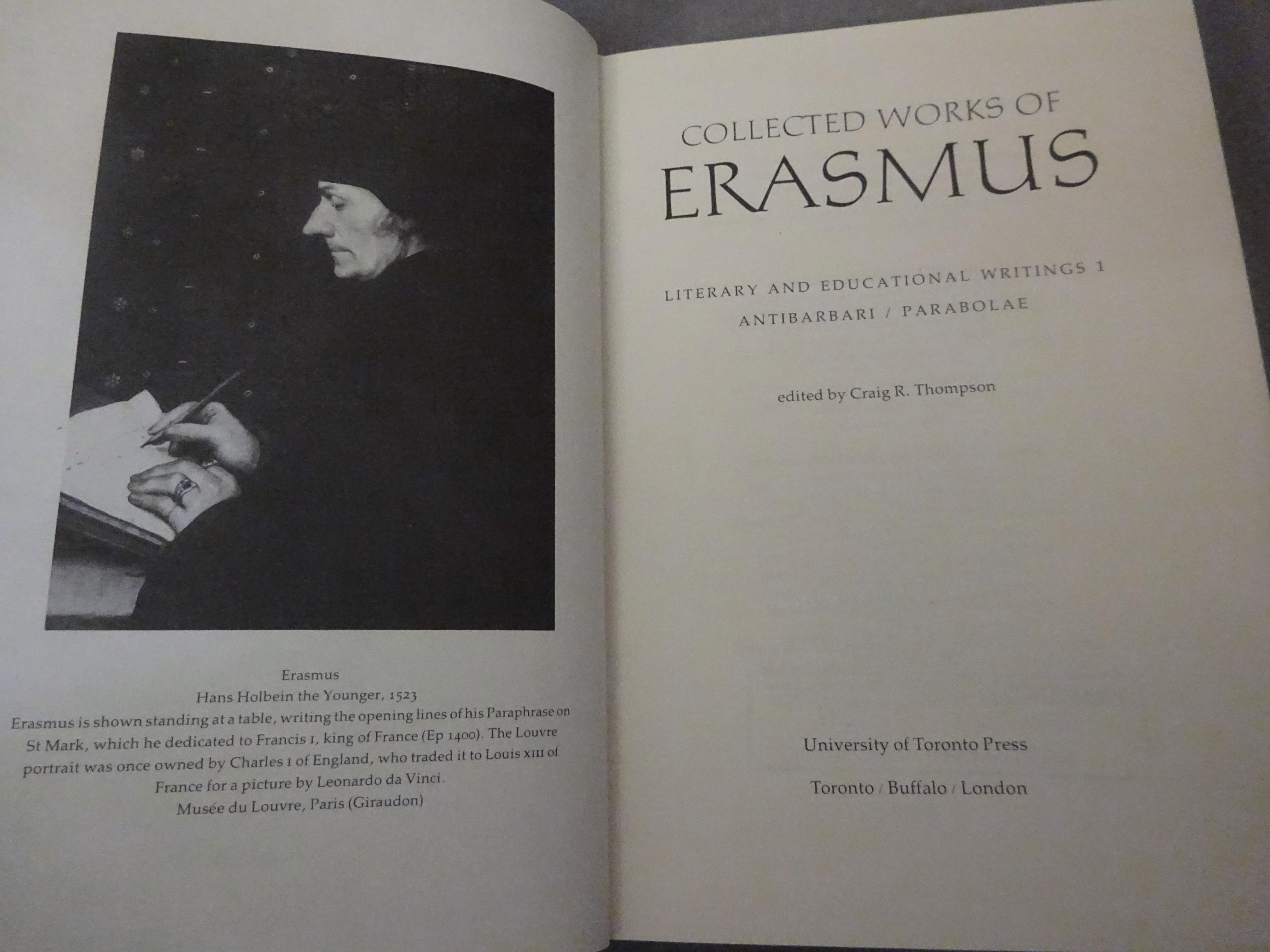 Collected Works of Erasmus: Literary and Educational Writings 1 ...