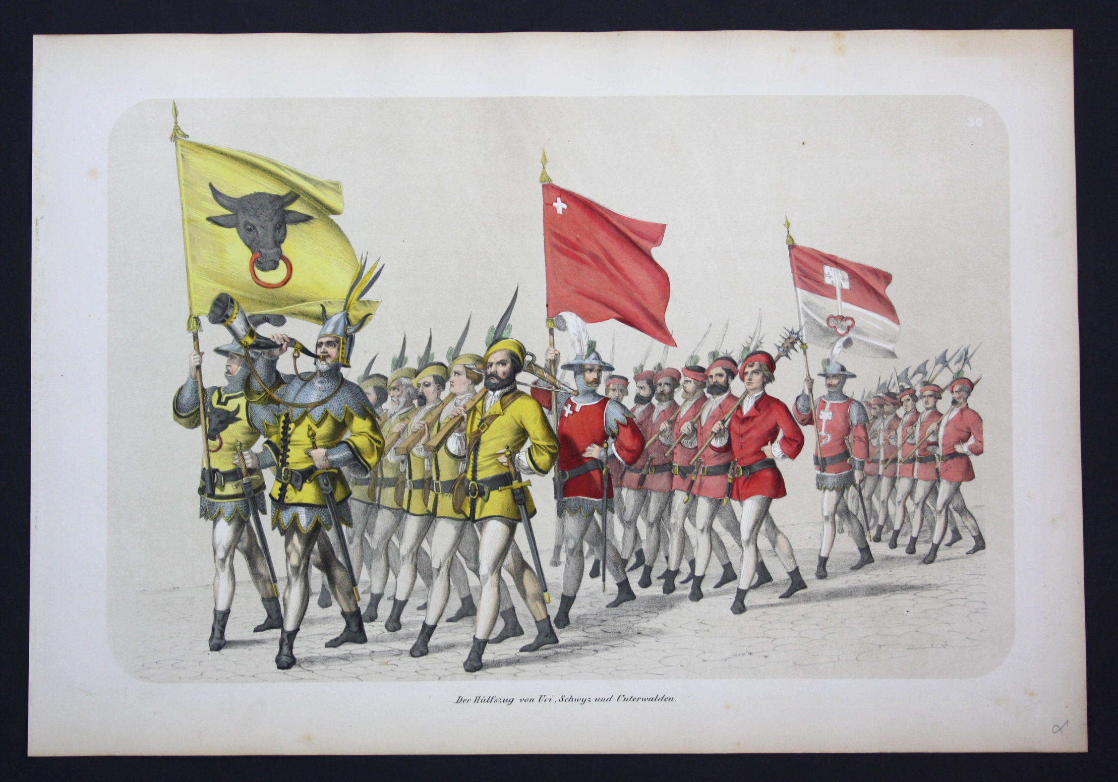 Der Hülfszug von Uri, Schwyz und Unterwalden. by Jenny, Heinrich (1824 ...