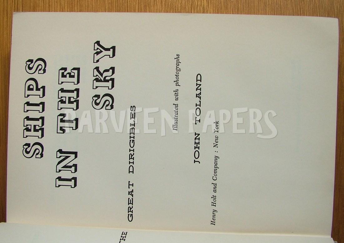 Ships In The Sky. by Toland, John: Good Hardcover (1957) First Edition ...