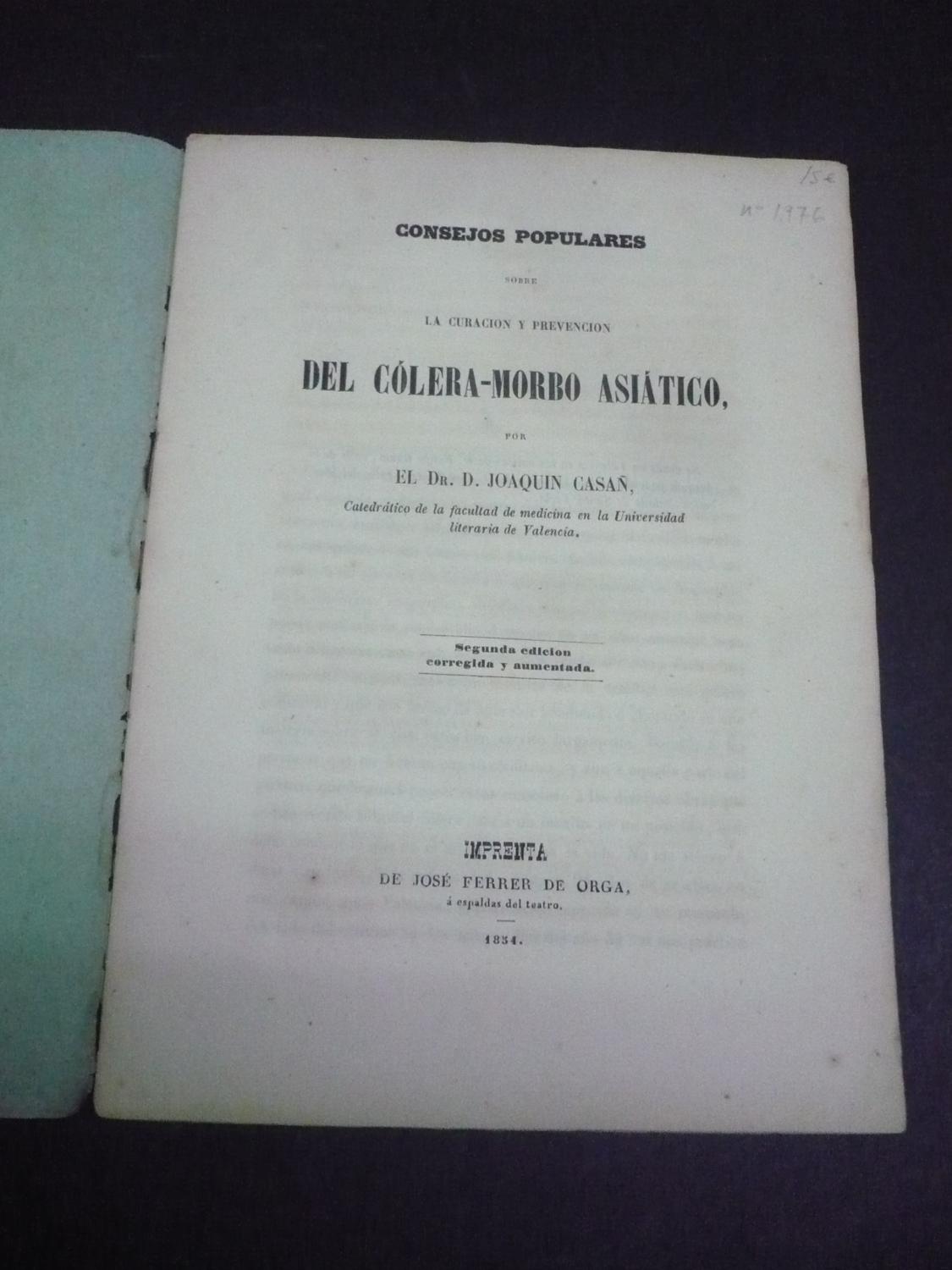 CONSEJOS POPULARES SOBRE LA CURACION Y PREVENCION DEL COLERA-MORBO ...