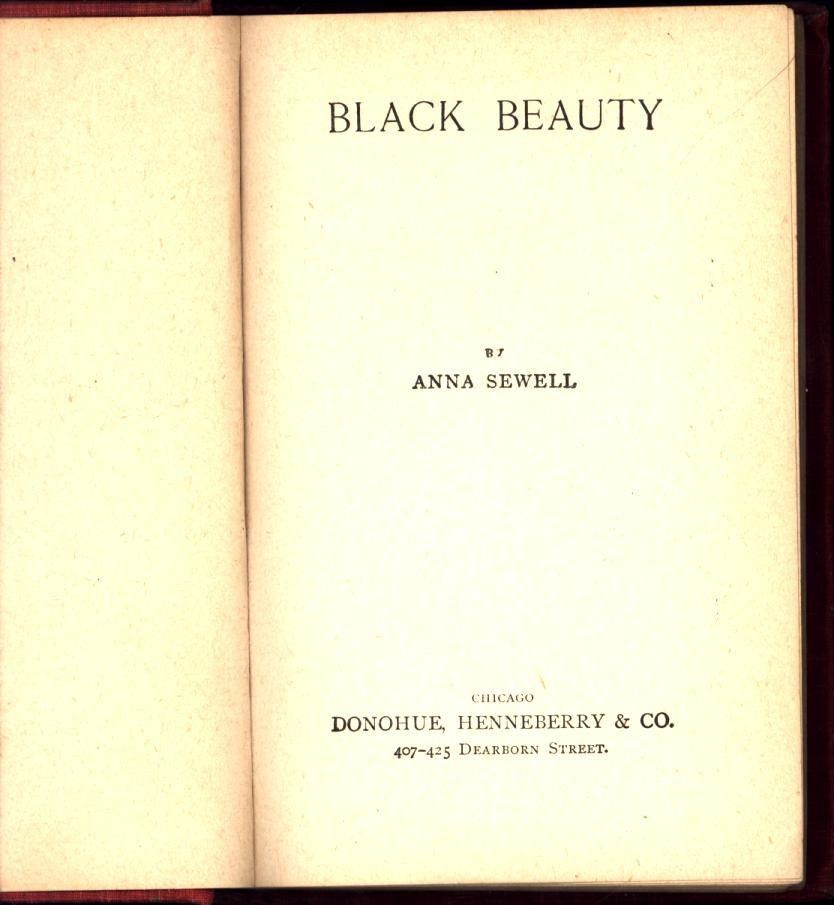 Black Beauty by Sewell, Anna ("Sewall" to spine): Very Good Hardcover ...