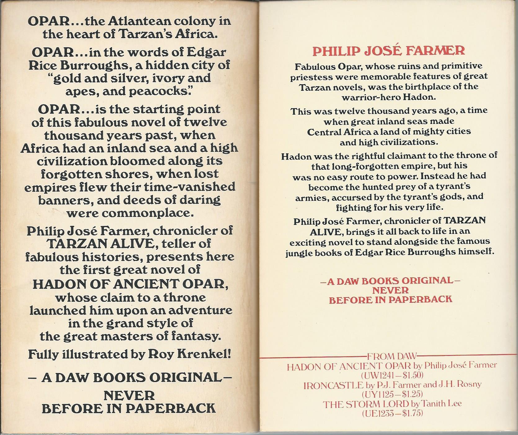 "HADON OF ANCIENT OPAR" SERIES: Hadon of Ancient Opar / Flight to Opar ...