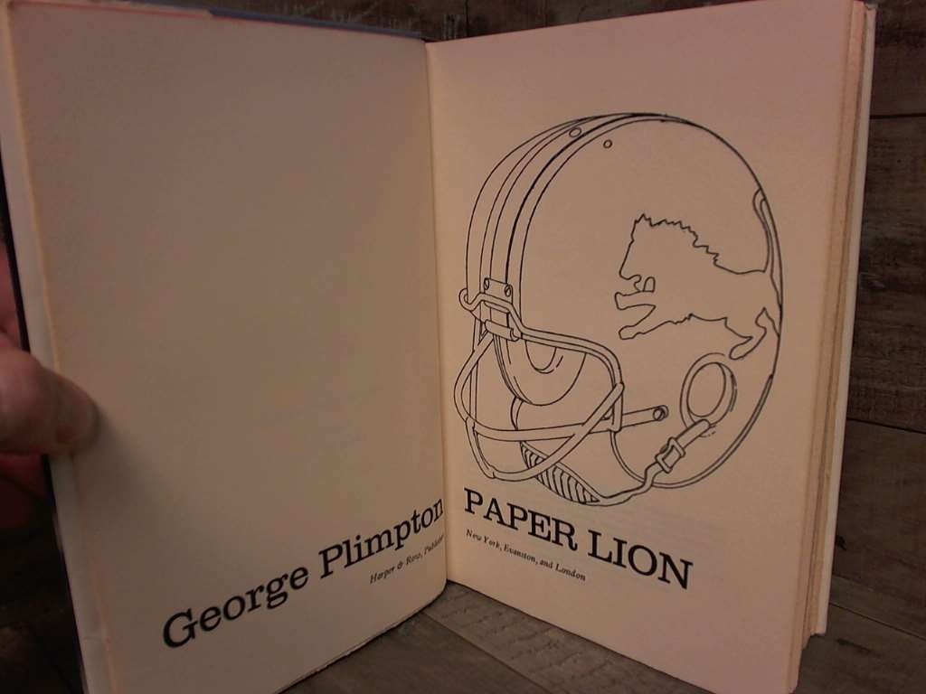 Paper Lion by Plimpton, George: Very Good Hardcover (1966) | Archives ...