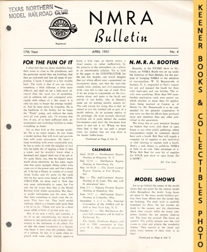 NMRA Bulletin Magazine, April 1951: 17th Year No. 4 : Official ...