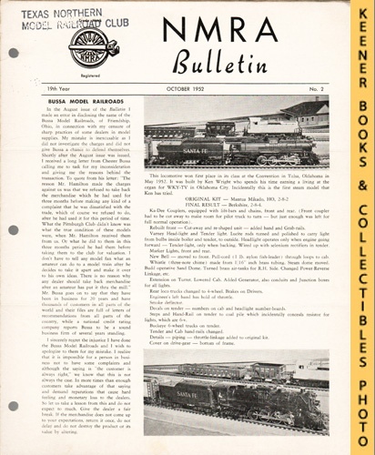 NMRA Bulletin Magazine, October 1952: 19th Year No. 2 : Official ...