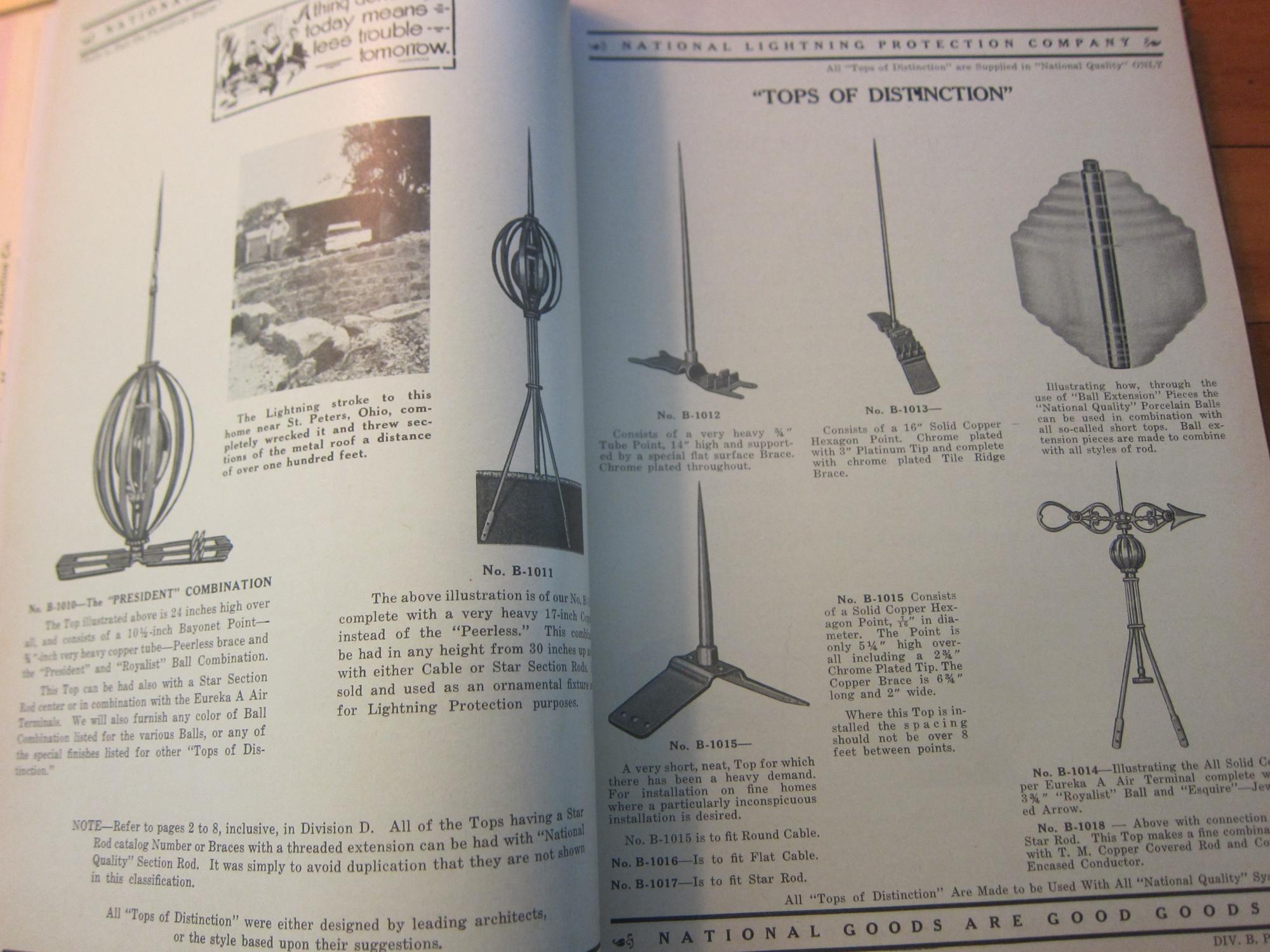 "Text Book, Sales Manual, And Catalog. National Lightning Protection ...