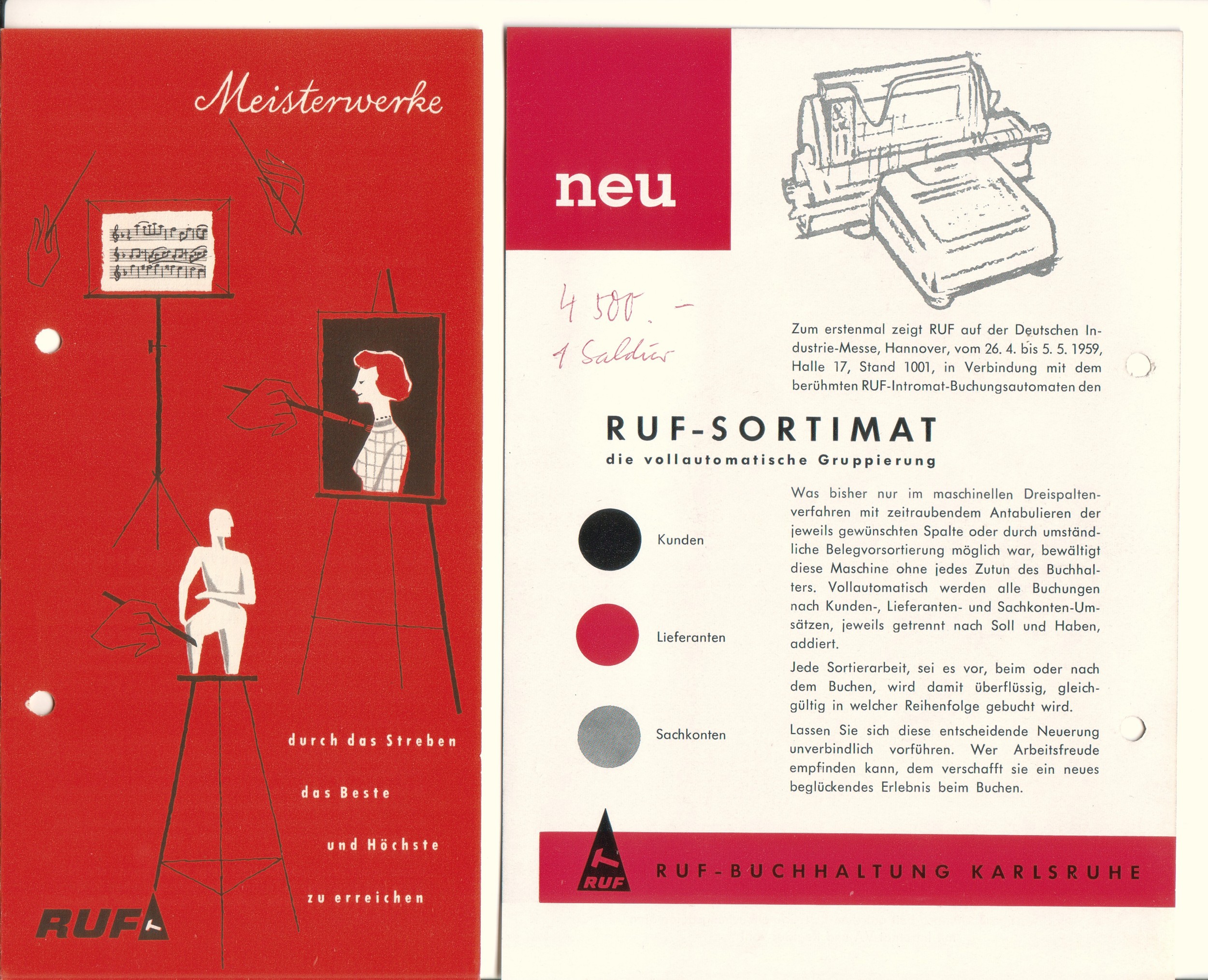 Konvolut der Firma RUF Buchhaltung Karlsruhe, Generalvertretung Dr ...