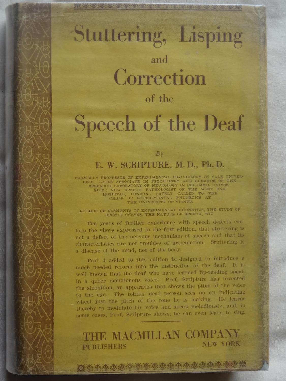 STUTTERING, LISPING AND CORRECTION OF THE SPEECH OF THE DEAF by ...
