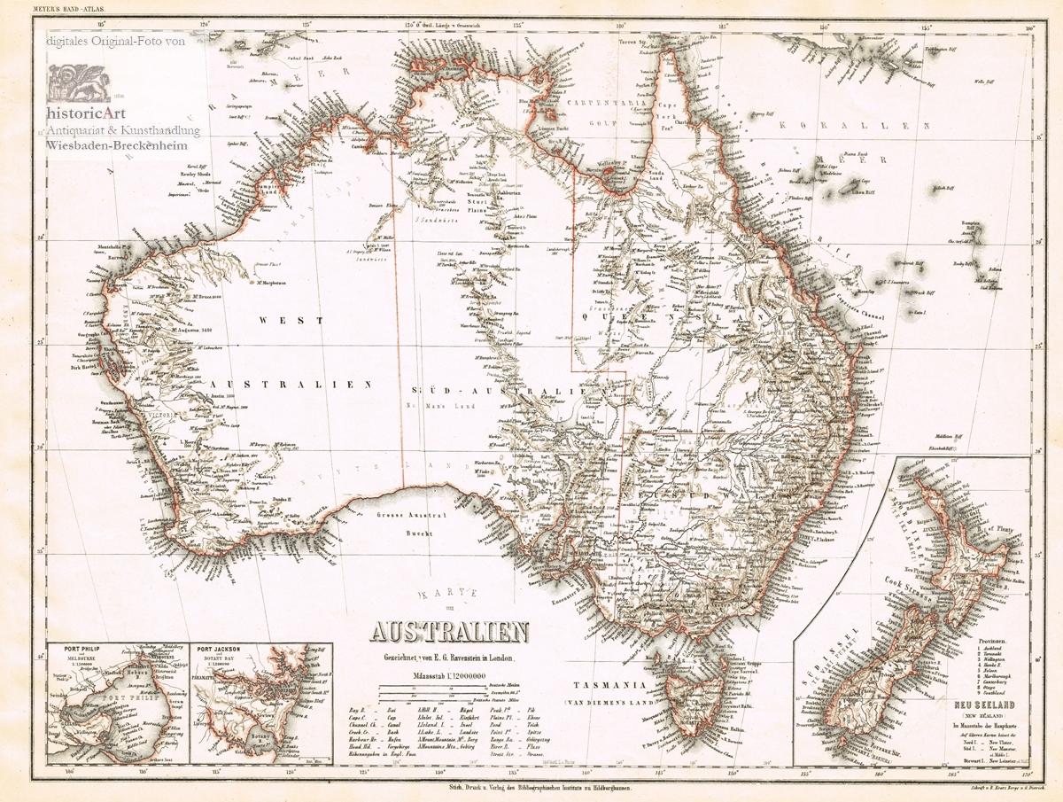 Karte von Australien. Große Landkarte von Australien mit Innenkarten ...