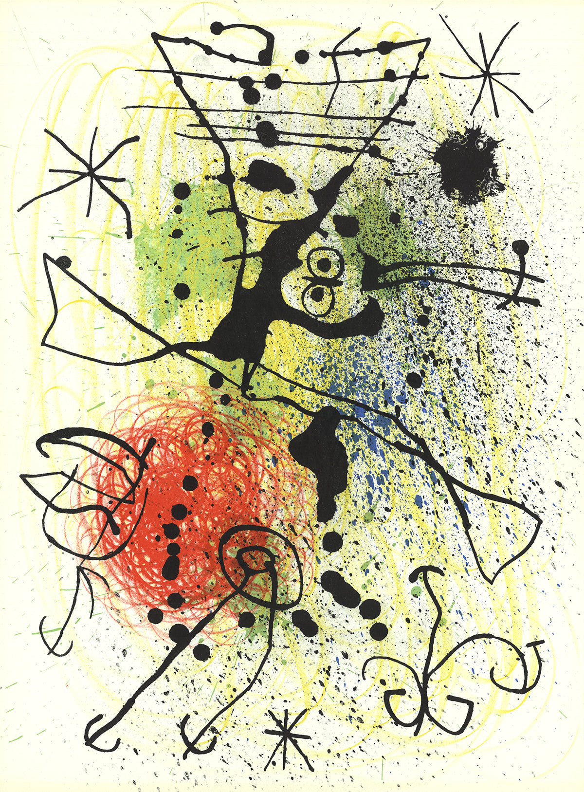 JOAN MIRO Line and Splatter Composition by Miro, Joan: Unsigned Art ...