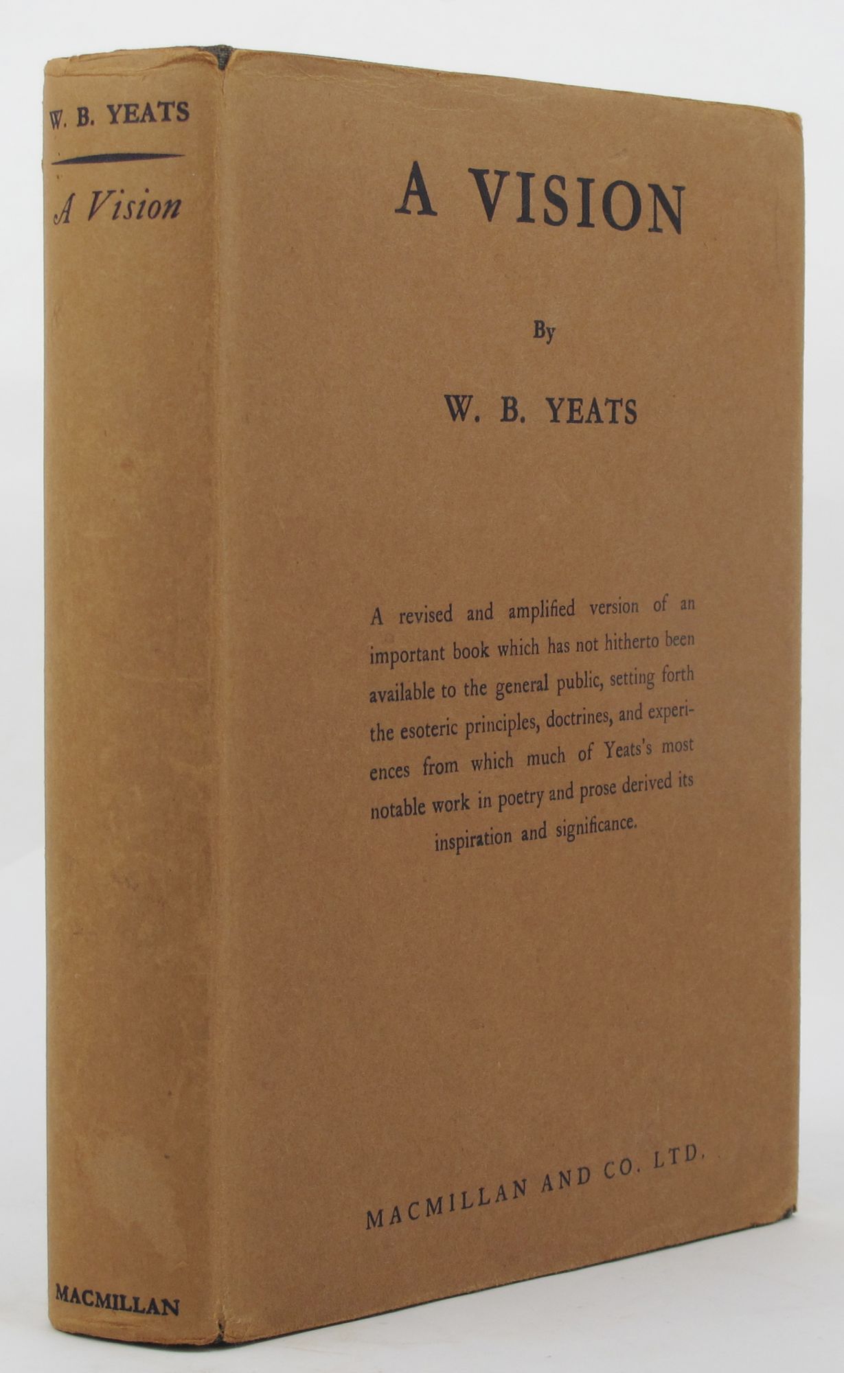 A VISION by Yeats, W. B.: (1937) | Kay Craddock - Antiquarian Bookseller