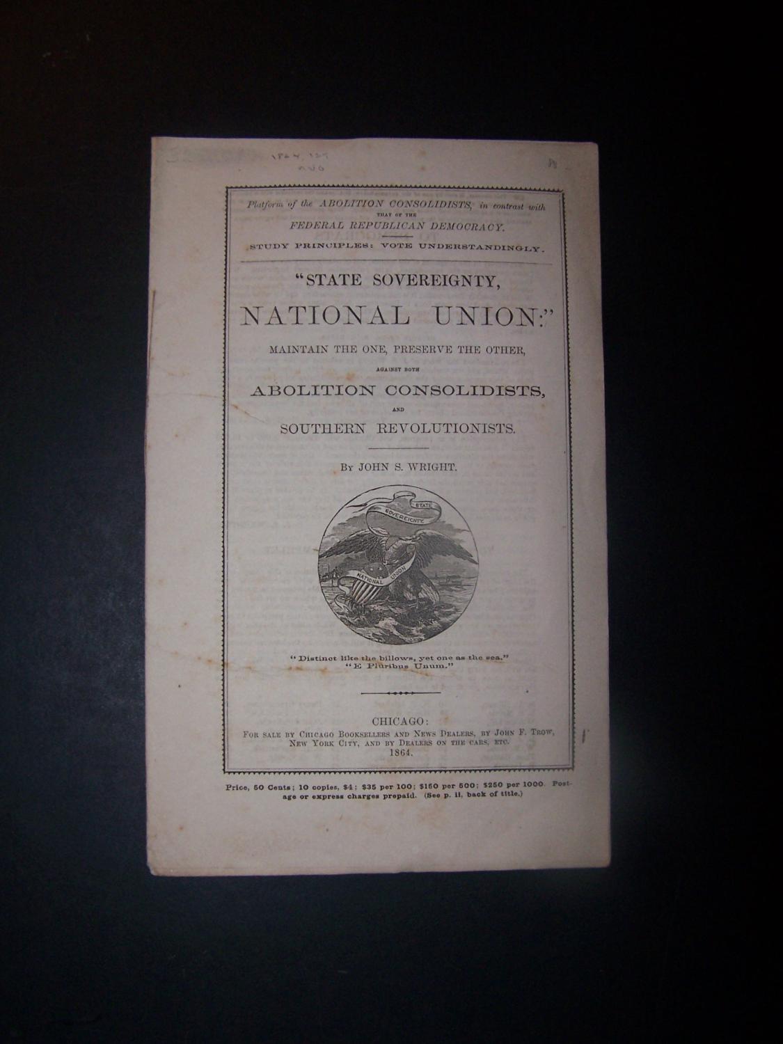 State Sovereignty Nation Union Maintain the one Preserve the Other ...