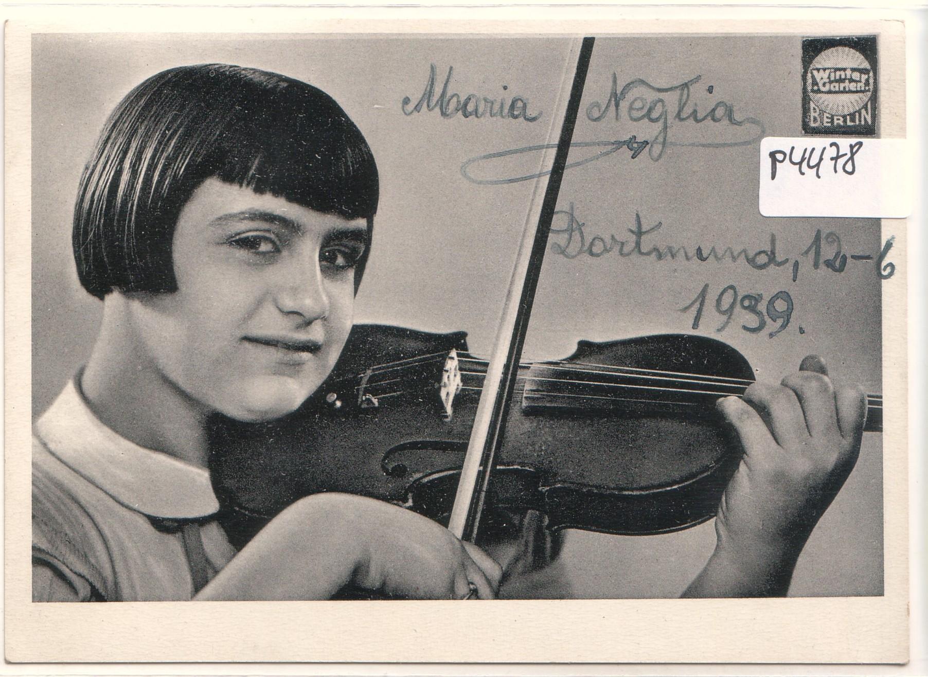 Autogrammkarte Maria Neglia signiert umseitig Maria Neglia ...