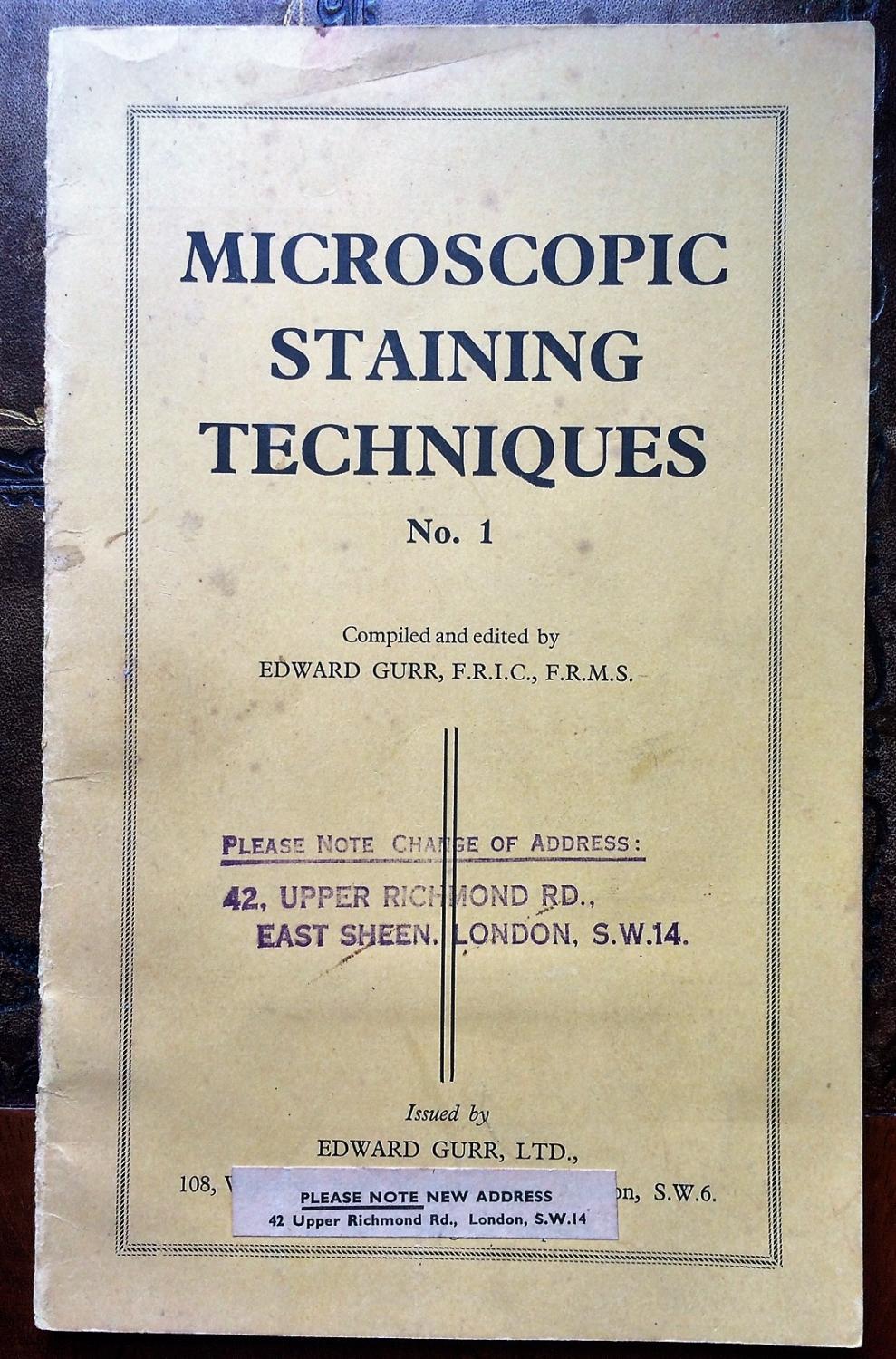 Microscopic Staining Techniques No.1 by Edward Gurr: Fair Soft cover ...