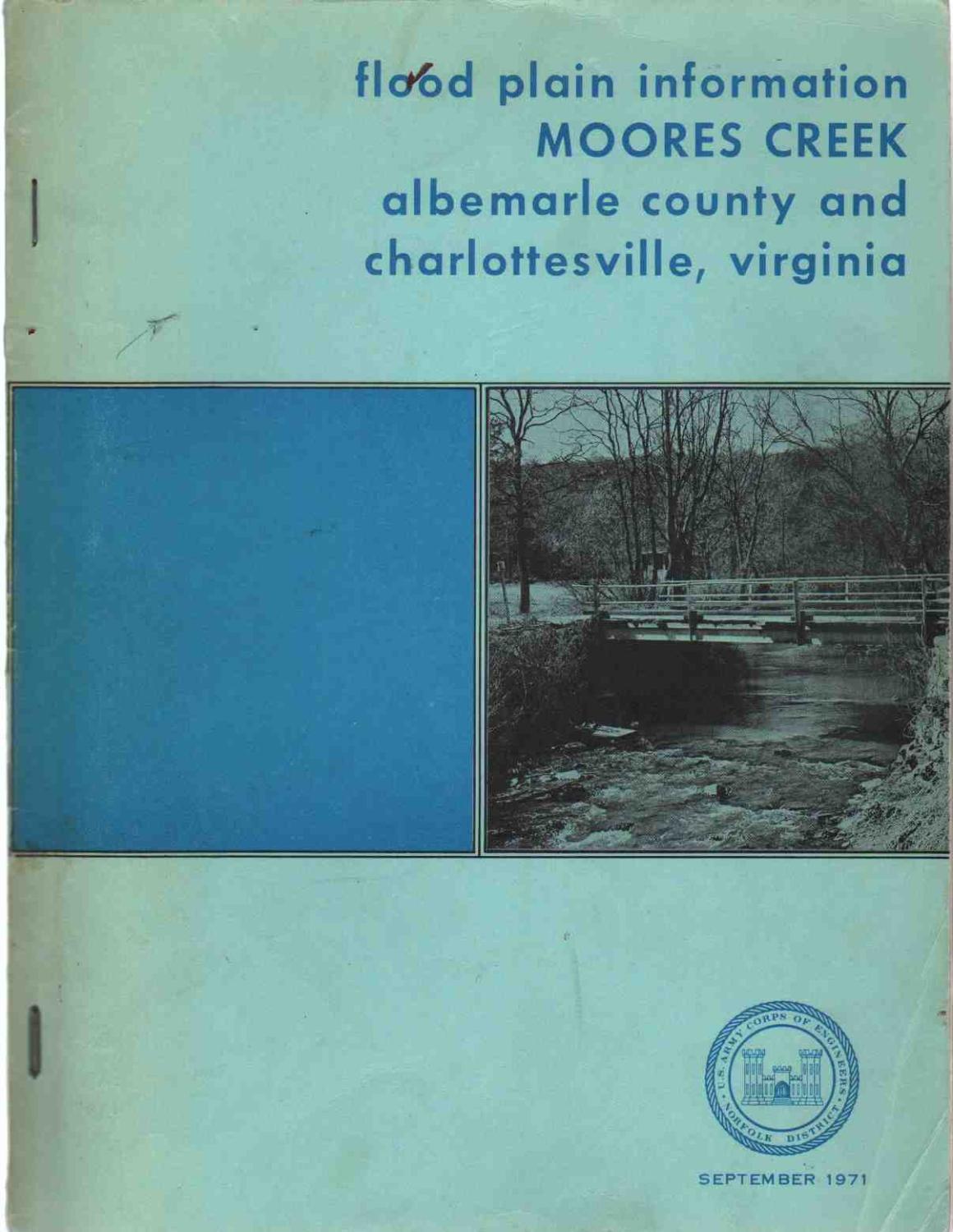 FLOOD PLAIN INFORMATION - MOORES CREEK Albemarle County and ... FLOOD PLAIN INFORMATION - MOORES CREEK Albemarle County and ...