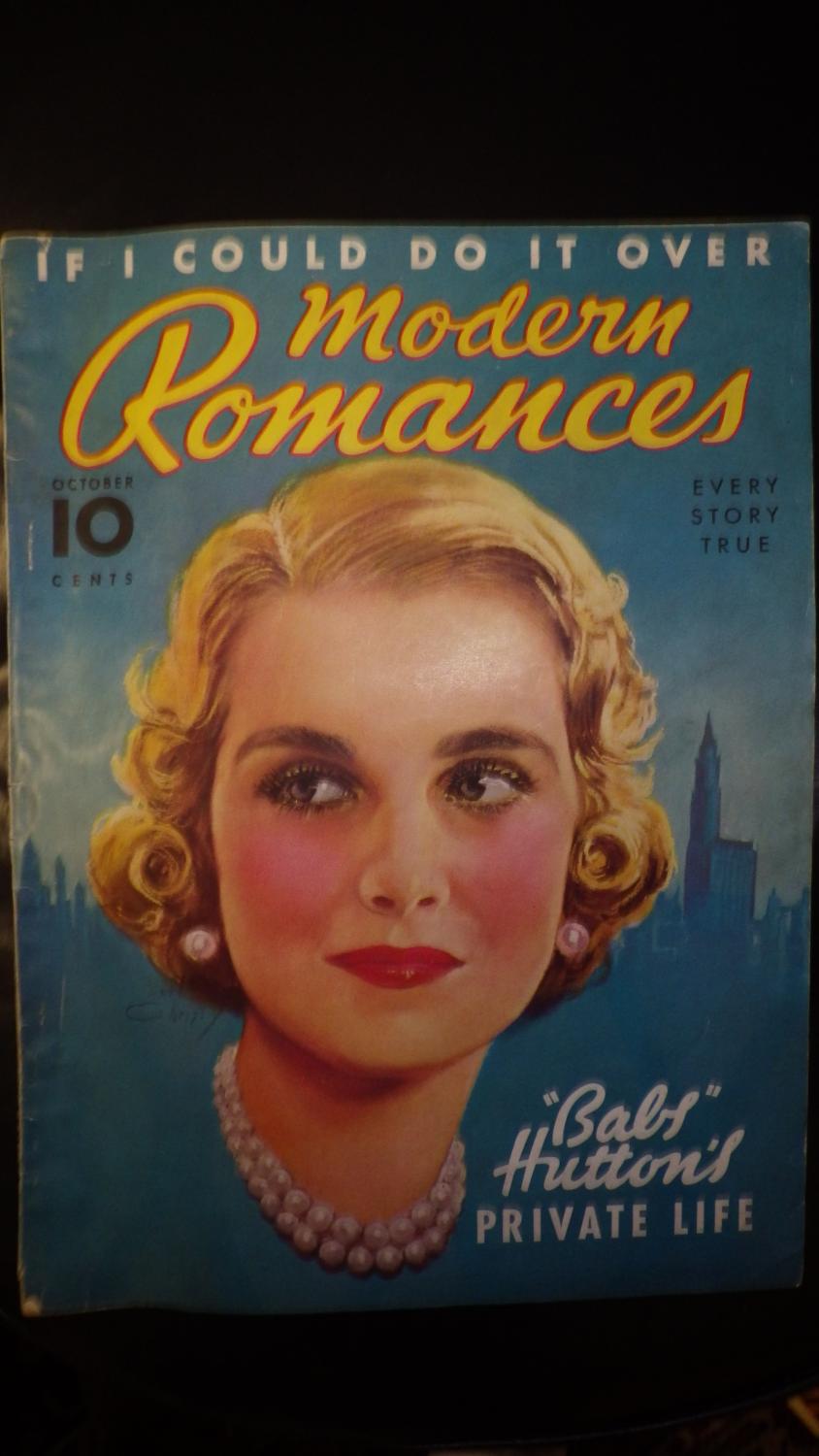 RARE Modern Romances October 1938 MAGAZINE, Lovely Color Painting of ...
