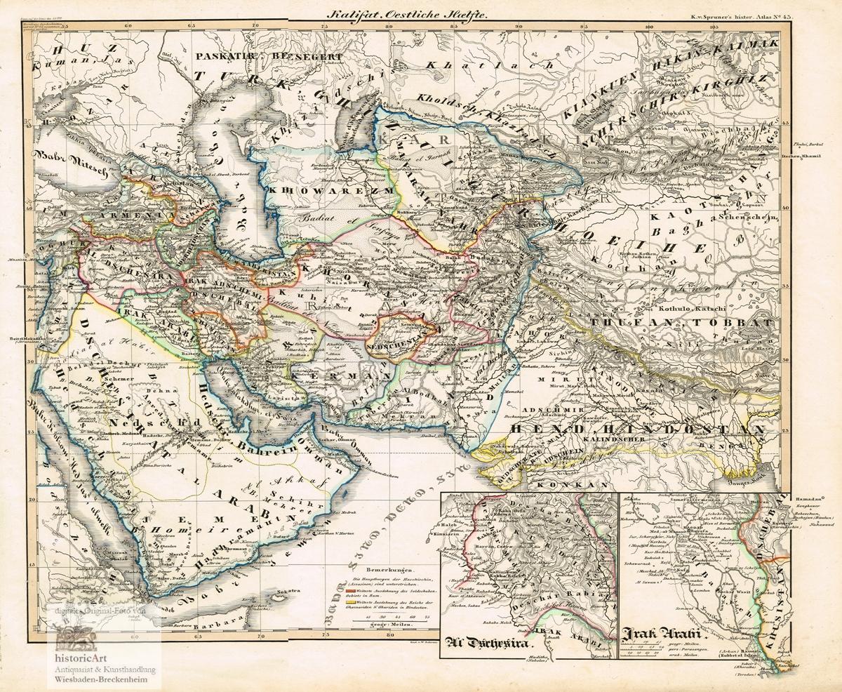 Das Reich der Kalifen in seiner groessten Ausdehnung. Kalifat ...