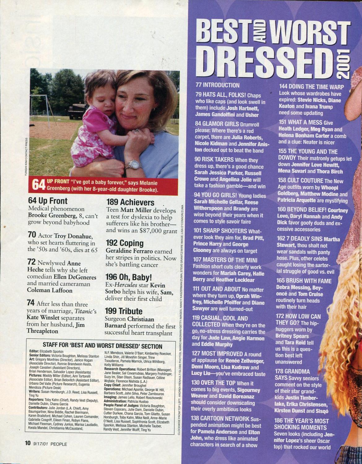 People Weekly Magazine September 2001- Jennifer Lopez- Kate Winslet ...