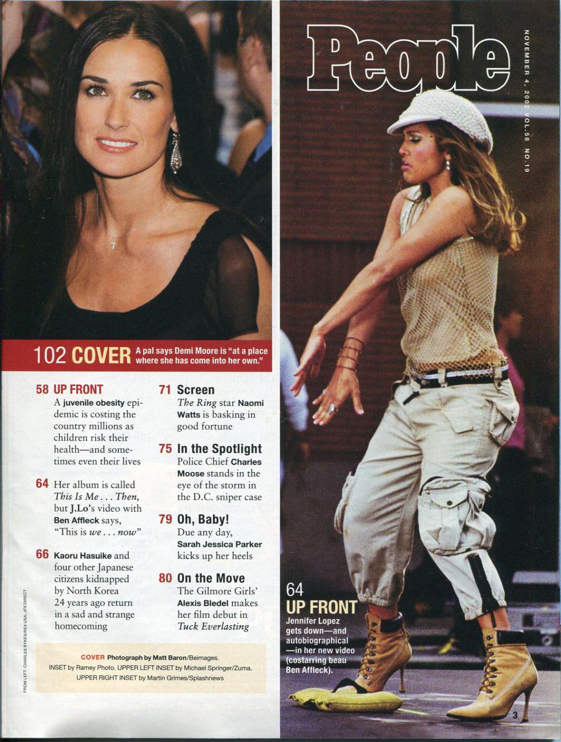 People Magazine November 2002- Demi Moore- Ben Affleck- Naomi Watts ...