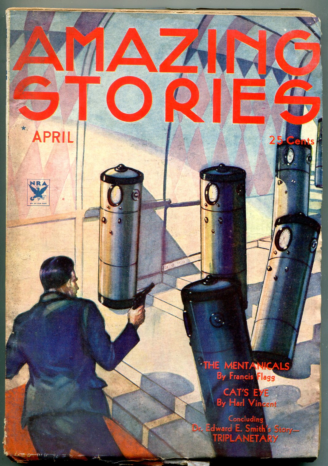 Amazing Stories Pulp April 1934- Cat's Eye- Mentanicals VG+: (1934 ...