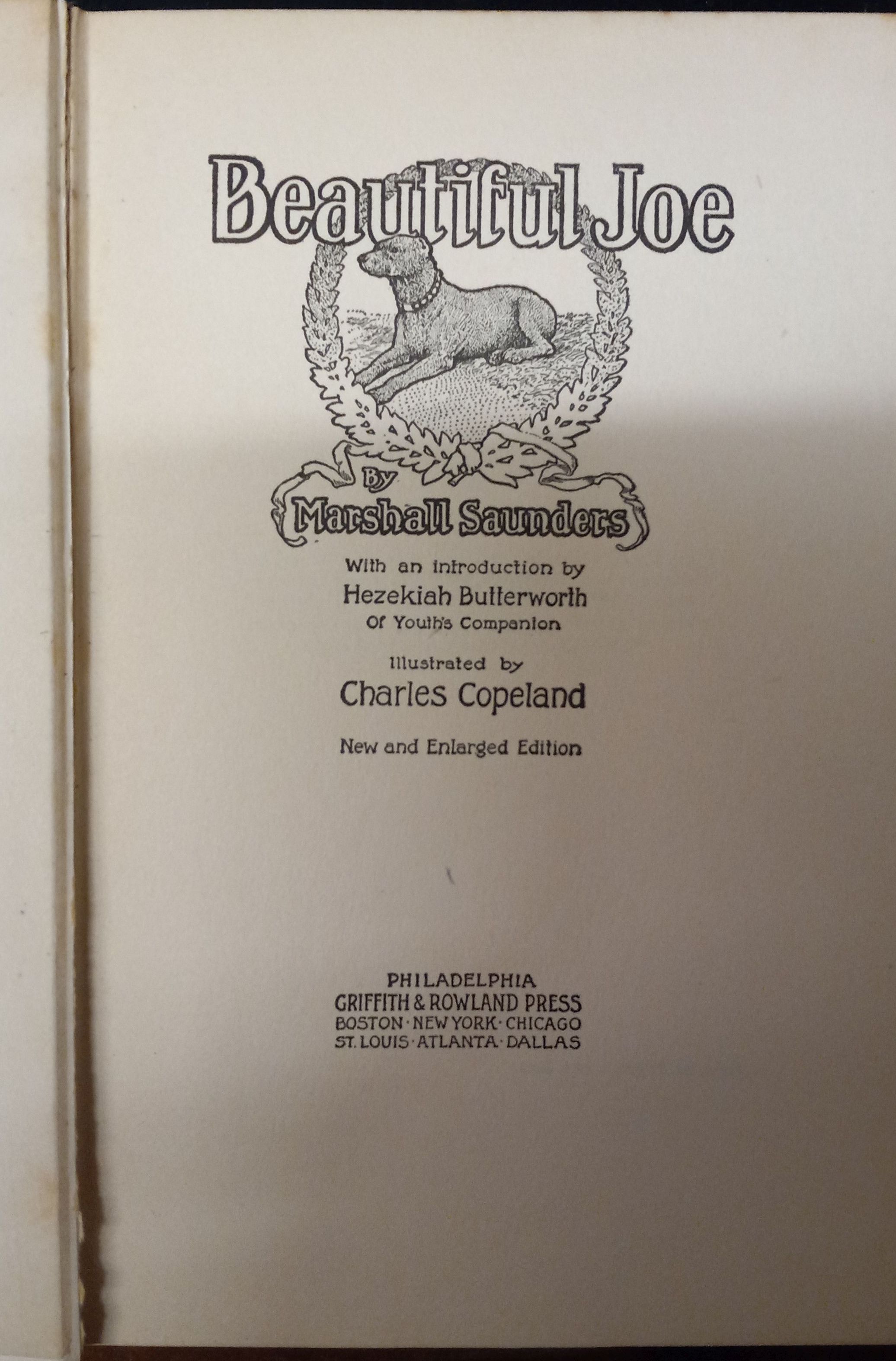 Beautiful Joe by Saunders, Marshall: Very Good Hardcover (1907) First ...