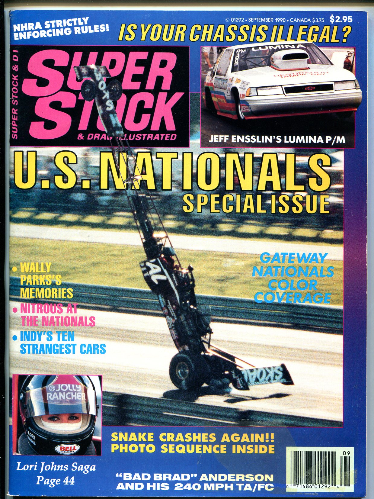 Super Stock & Drag Illustrated 9/1990-Don Prudhomme-Lori Johns-NHRA ...