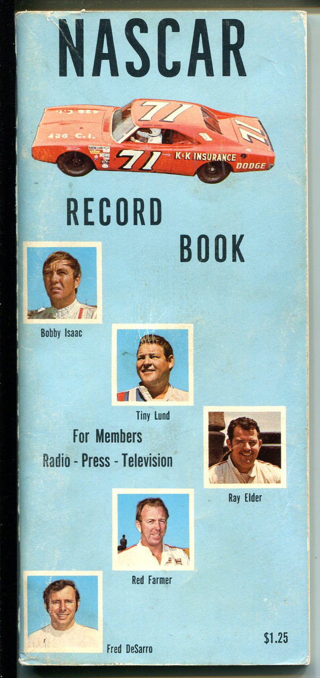 NASCAR Record Book - Yearbook-1971-Bobby Isaacs-Tiny Lund-Fred DeSarro ...