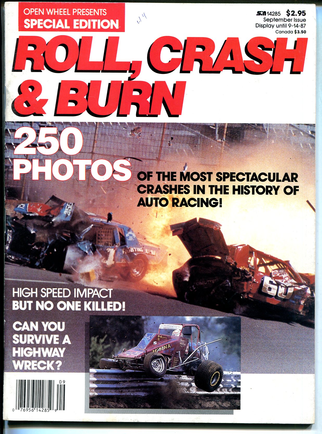 Roll, Crash & Burn 9/1987Open Wheel Magazine-crash & action pix-FN ...