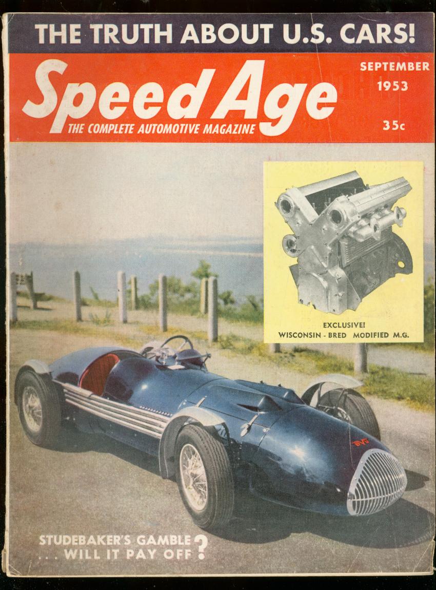 Speed Age 9/1953-Modified MG sports car-Roger Ward-Barney Oldfield-Ford ...