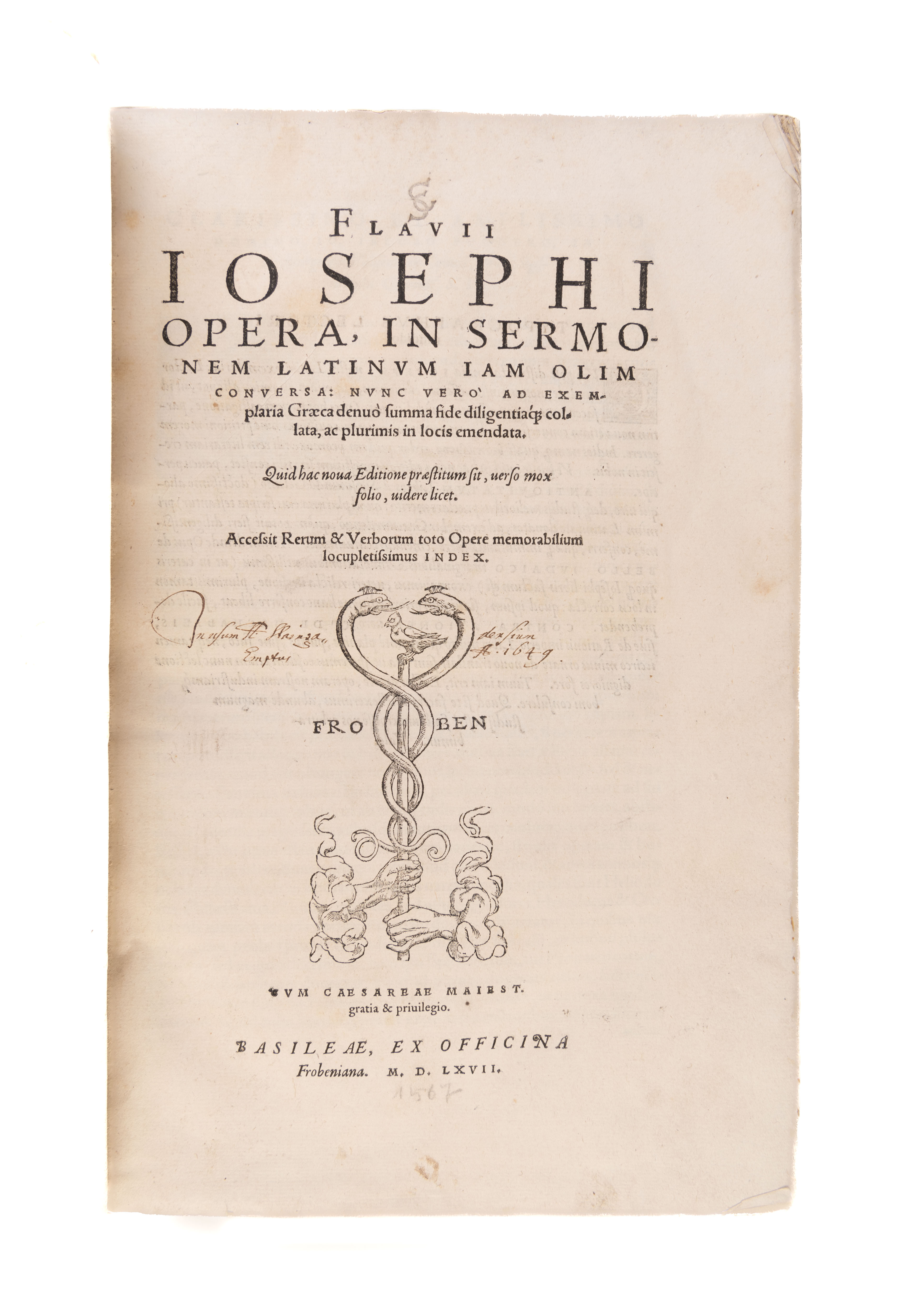 Opera. nunc vero ad exemplaria Graeca denuo summa fide diligentiaq ...