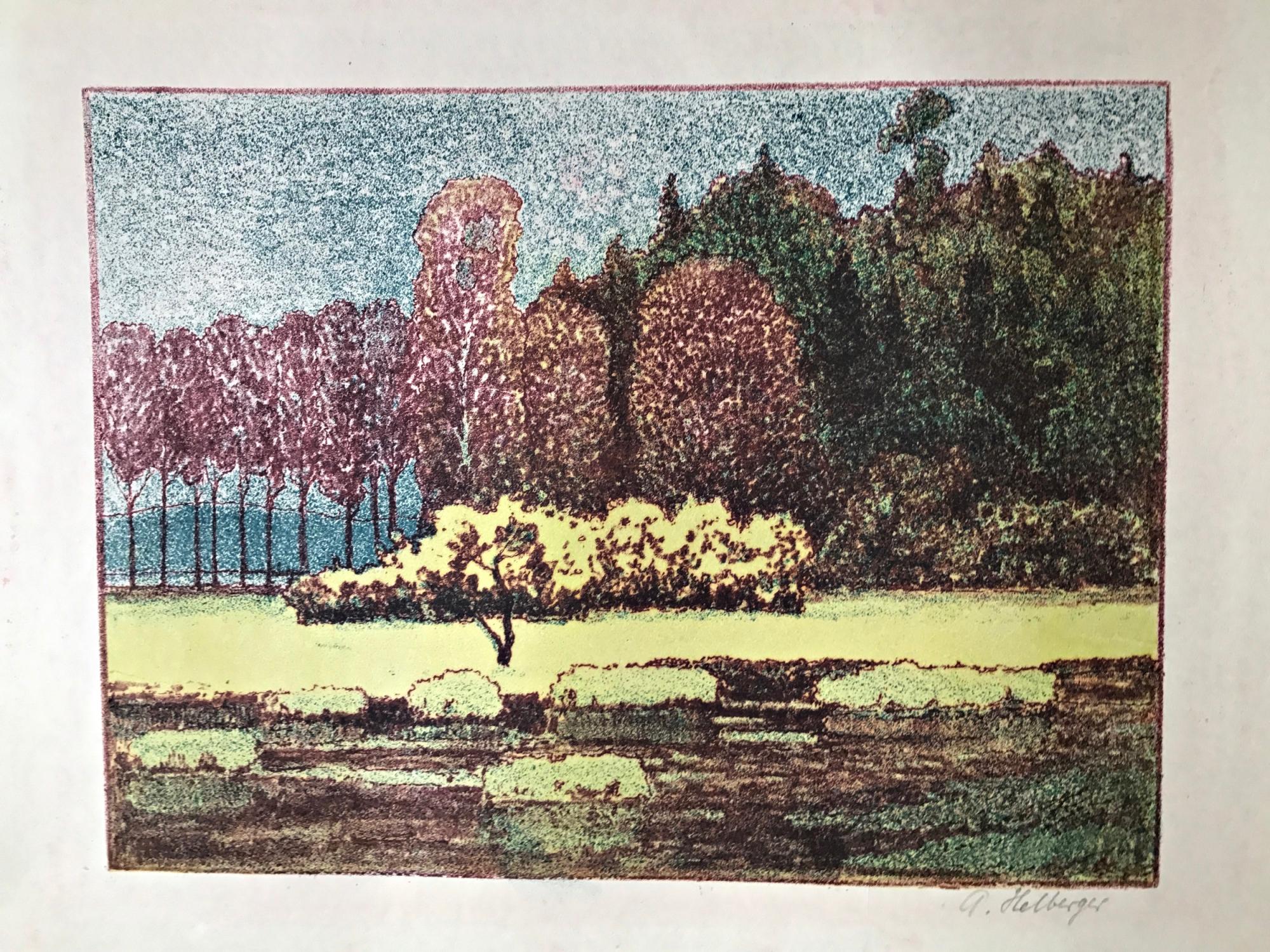 Landschaft 1 von Alfred Hermann Helberger: (1912) Kunst / Grafik ...