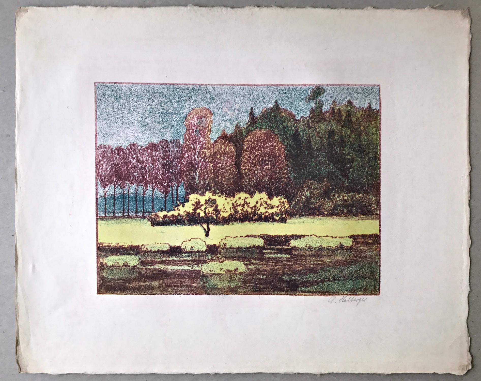 Landschaft 1 von Alfred Hermann Helberger: (1912) Kunst / Grafik ...