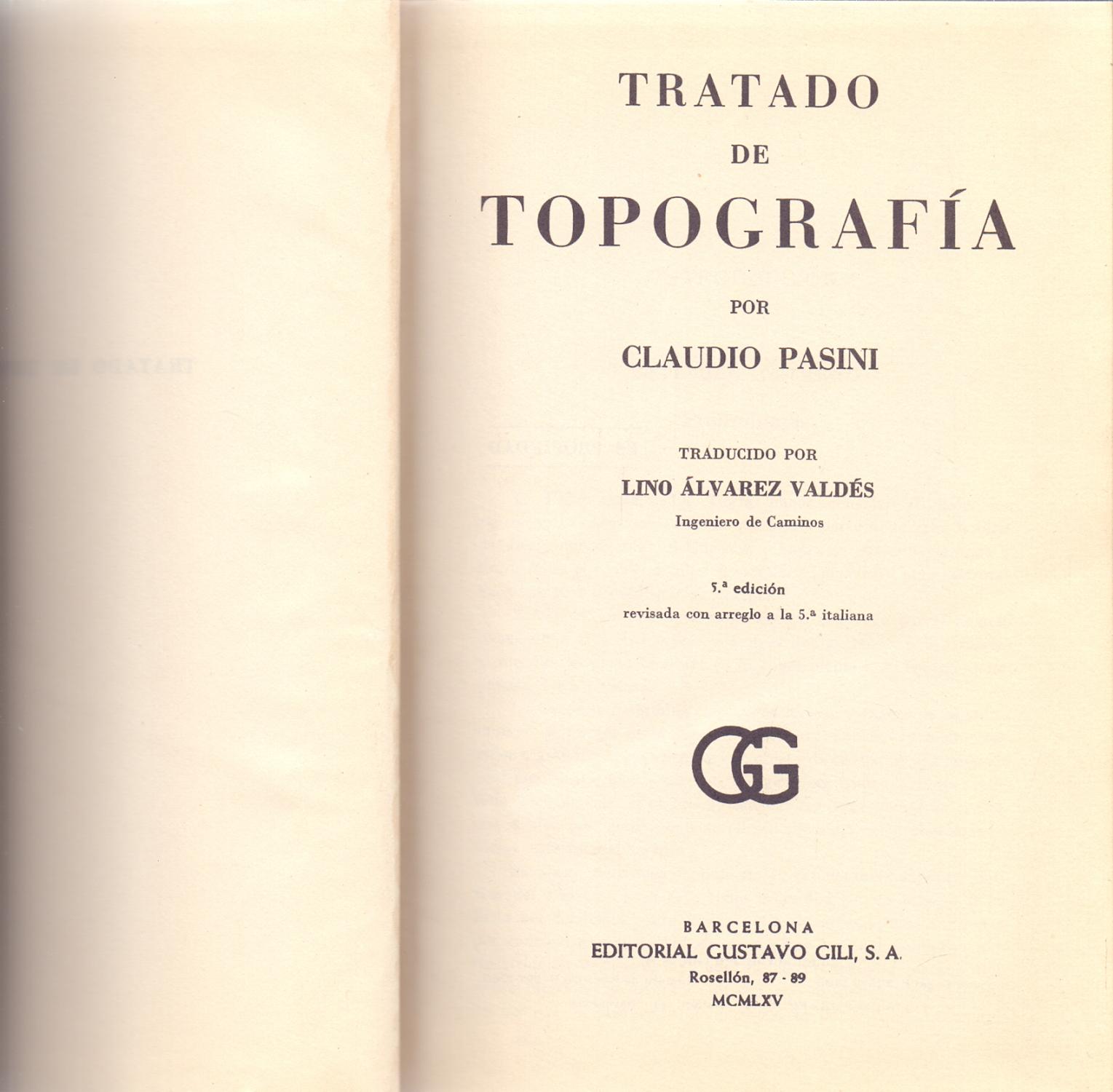 TRATADO DE TOPOGRAFIA (Traducido por Lino Alvarez Valdes) by Claudio ...
