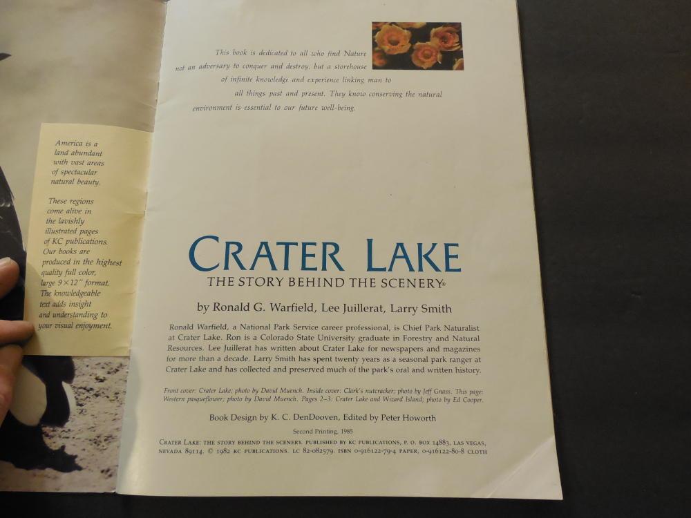 Crater Lake The Story Behind The Scenery sc 2nd Print 1985 KC Publica ...