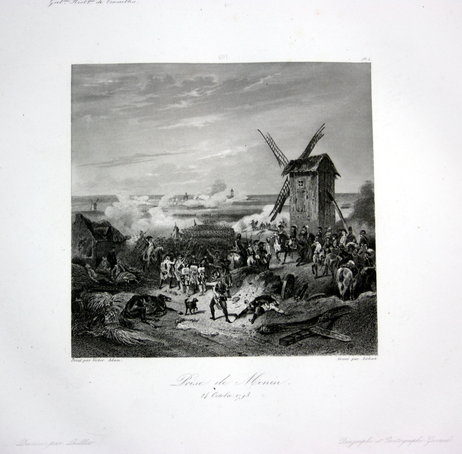 "Prise de Menin" - Menen Menin bataille Ansicht vue estampe de Artist ...