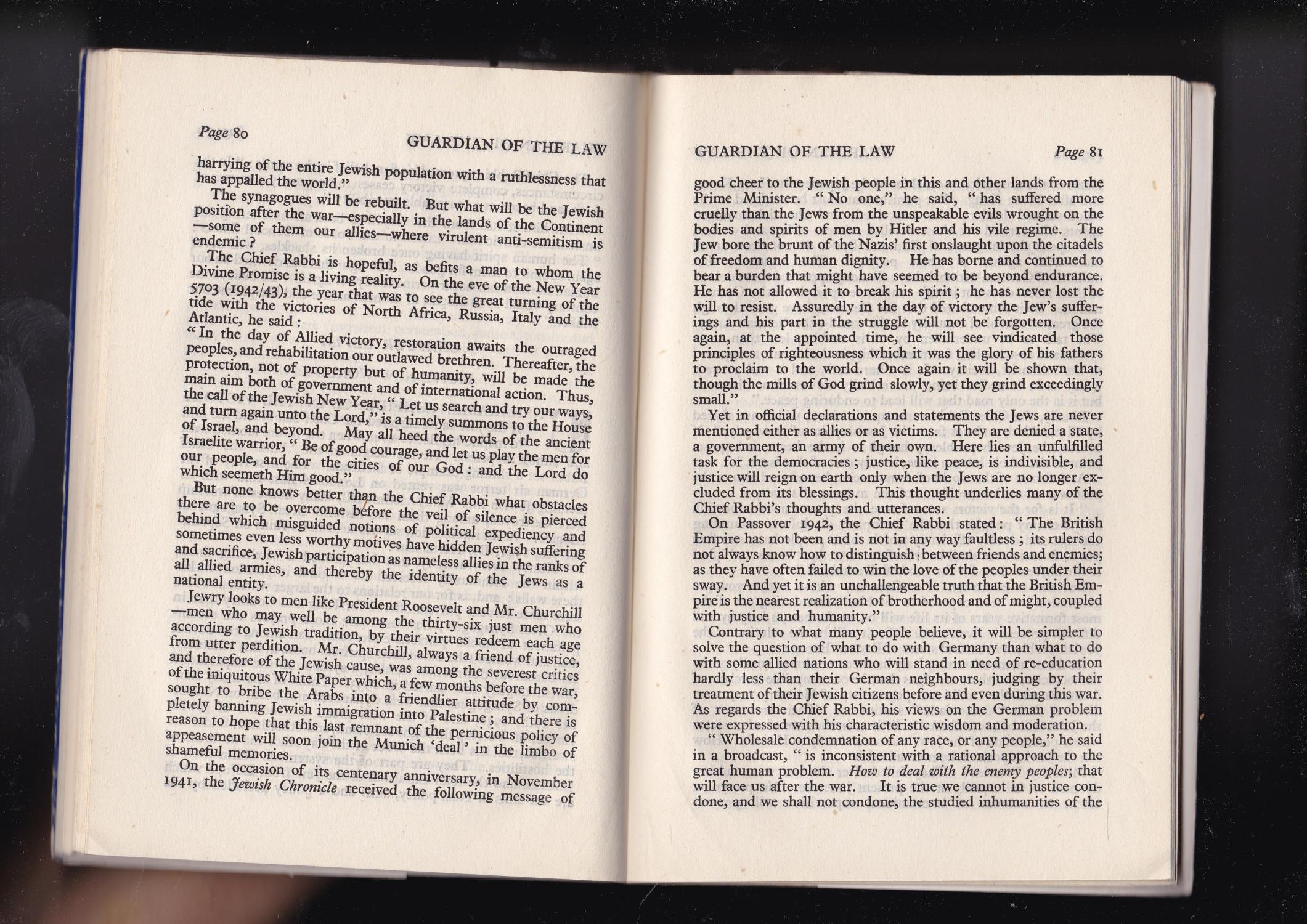 GUARDIAN OF THE LAW The Chief Rabbi, Dr. J. H. Hertz [Hertz, Joseph H ...