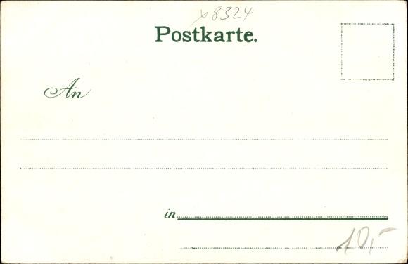 Litho Kurort Rathen im Elbsandsteingebirge, Ansicht der Ortschaft ...