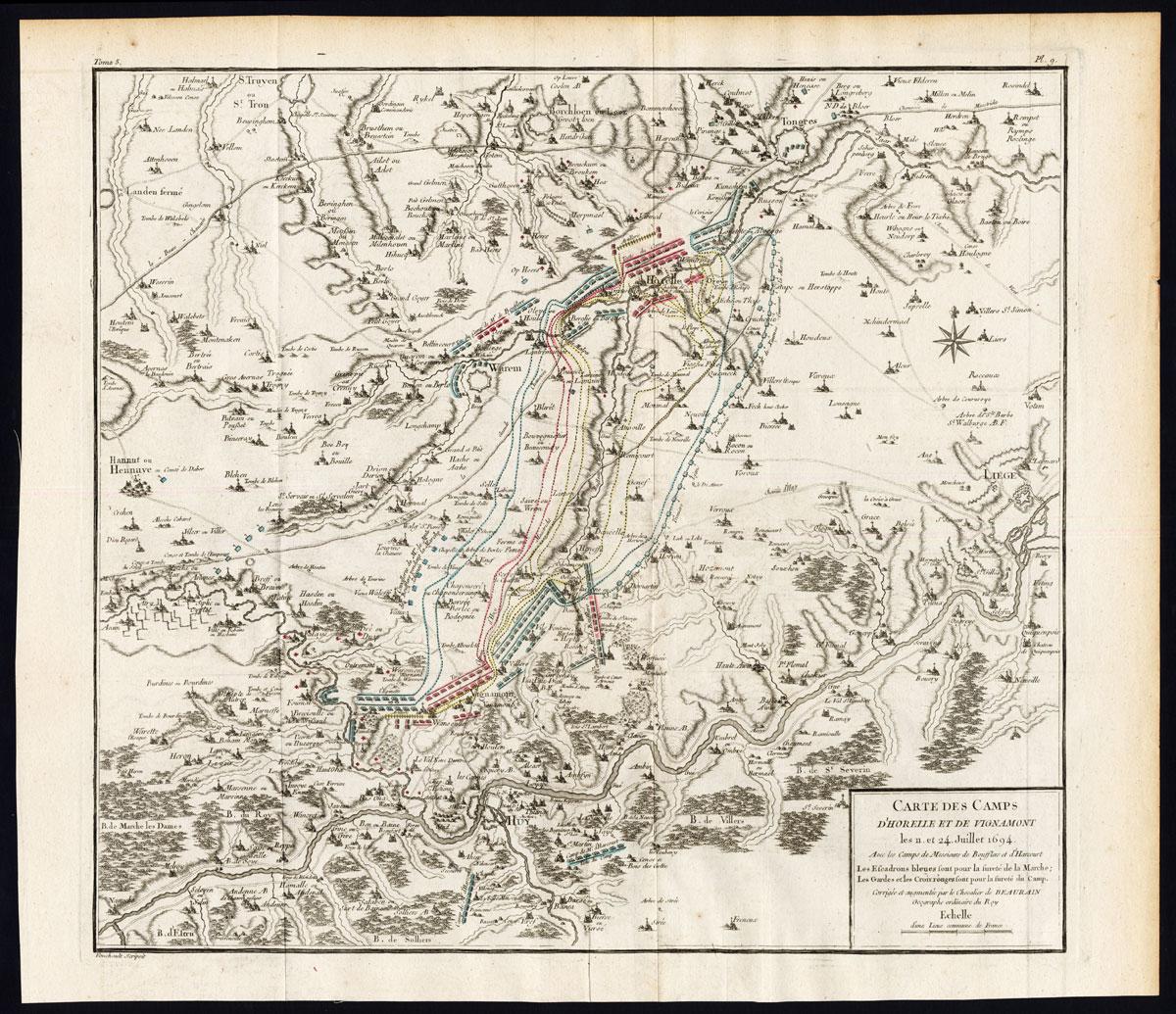 Antique Map-BATTLE-BELGIUM-TONGEREN-SINT TRUIDEN-LUIK-BORGLOON-HUY ...