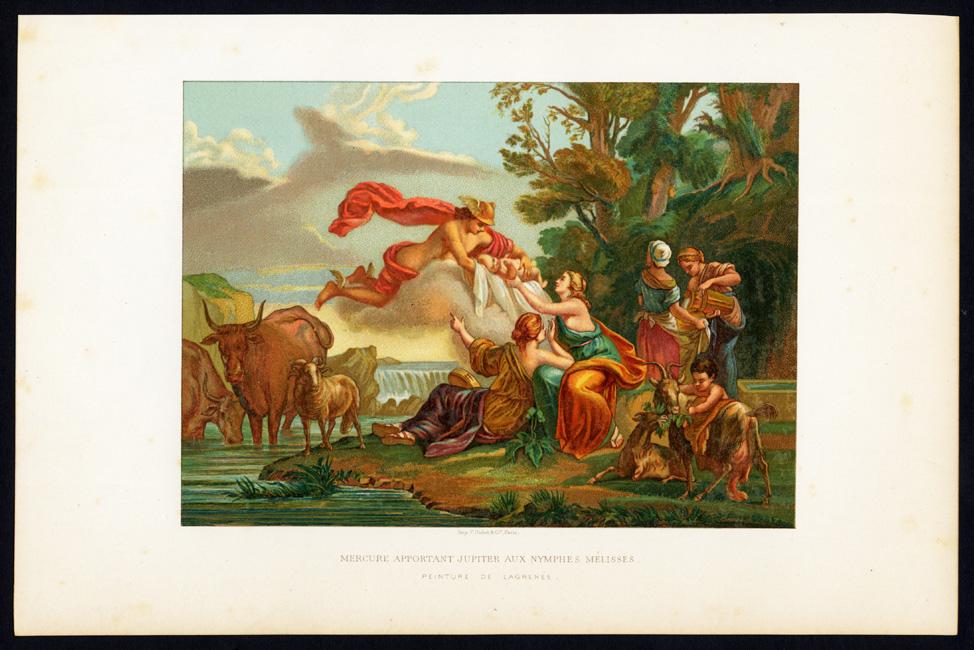 Antique Print-MERCURY-JUPITER-ZEUS-NYMPHS-GREEK MYTHOLOGY-LAGRENEE ...