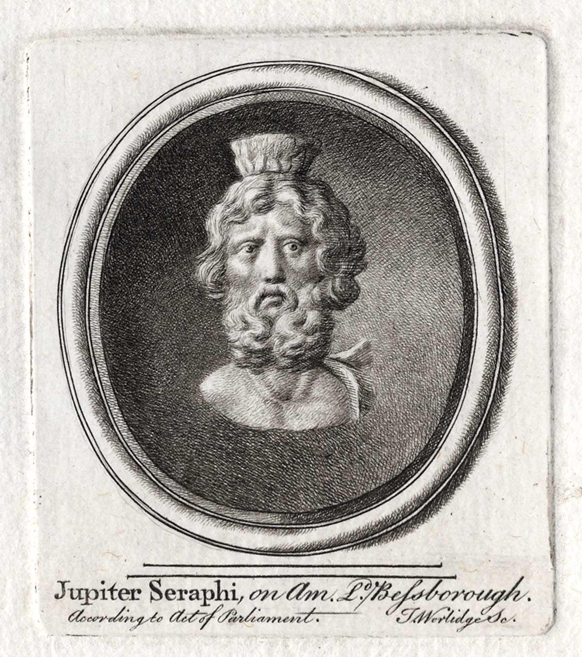 Antique Print-SERAPIS-JUPITER-ZEUS-MODIUS-PORTRAIT-Plate 40-Worlidge ...