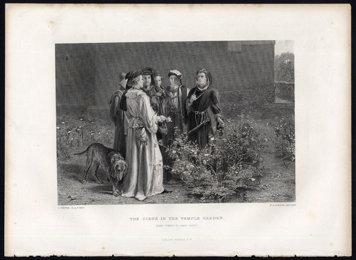 3 Antique Prints-KING HENRY VI-TALBOT-AUVERGNE-WARWICK-Shakespeare ...