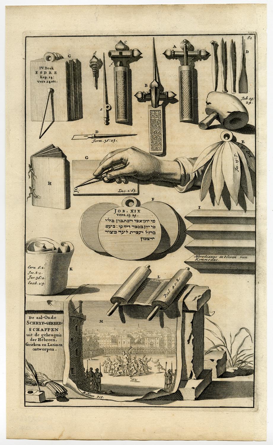 Antique Print-HEBREW ALPHABET-JEWS-SCROLL-TABLET-WRITING-GREECE-ROME ...