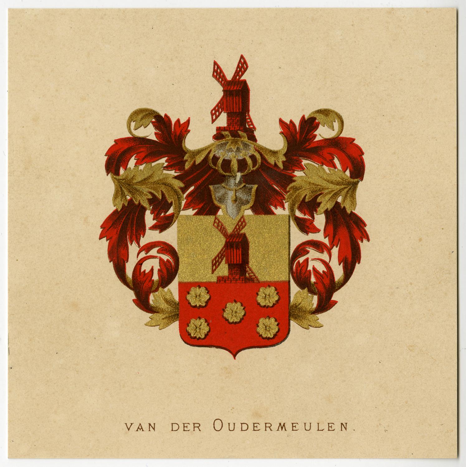 Antique Print-HERALDRY-COAT OF ARMS-VAN DER OUDERMEULEN-Wenning ...