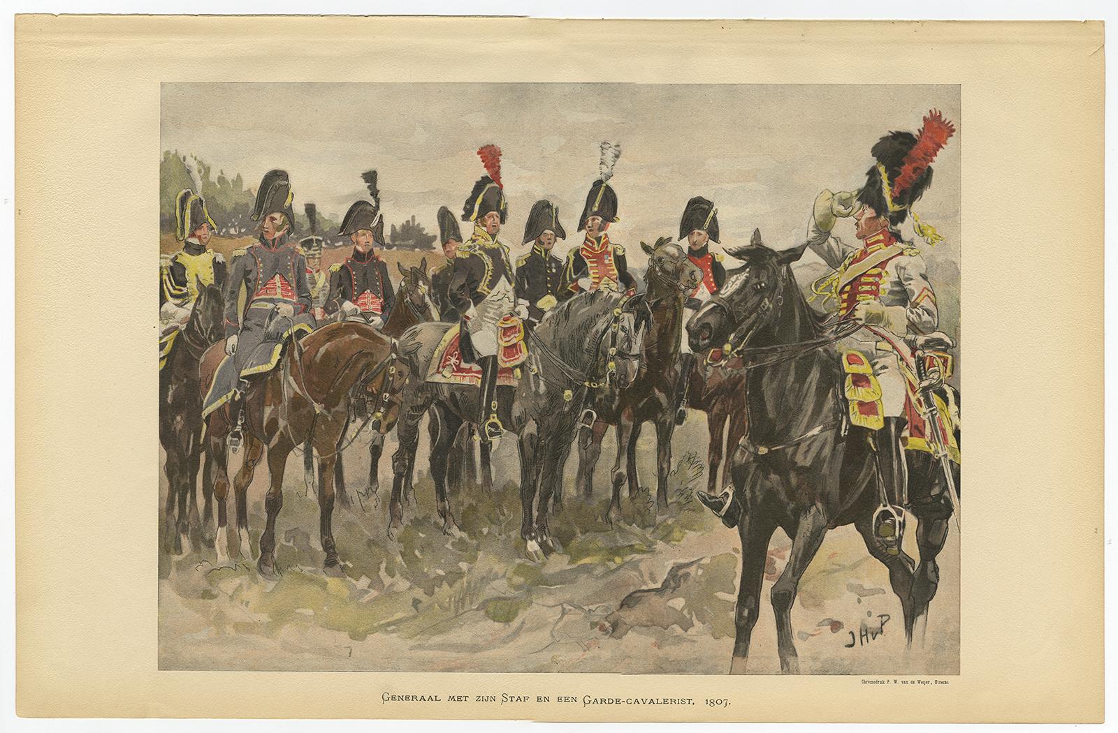 Antique Print-MILITARY-DUTCH CAVALRY-GENERAL-HORSE-Hoynck van ...