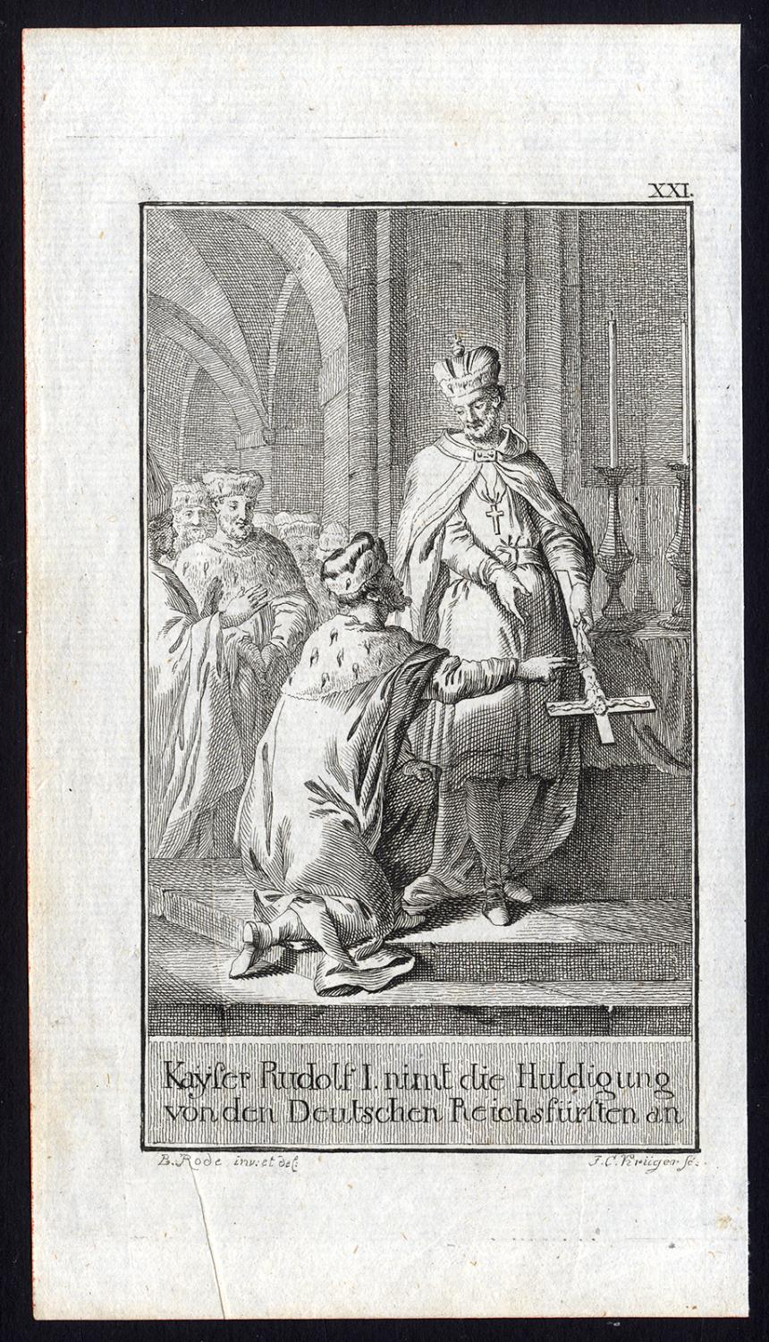 Antique Print-PORTRAIT-RUDOLF I OF HABSBURG-EMPEROR-Kruger-Rode-1750 ...
