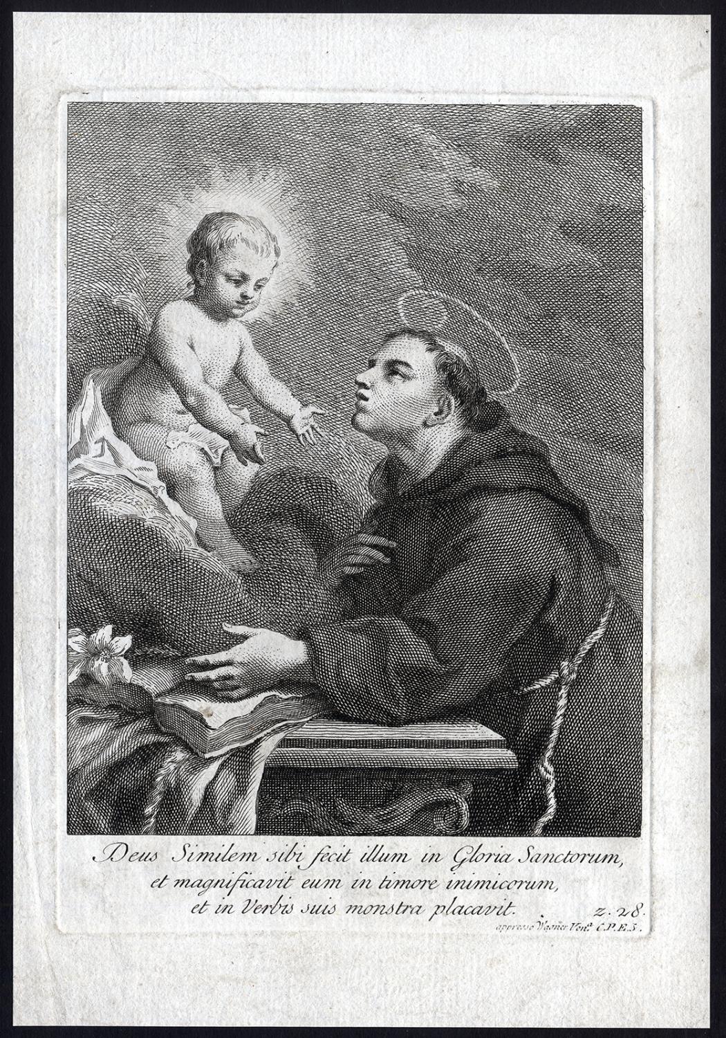 Antique Master Print-JESUS-SAINT-MONK-Anonymous-c. 1740: Kunst / Grafik ...