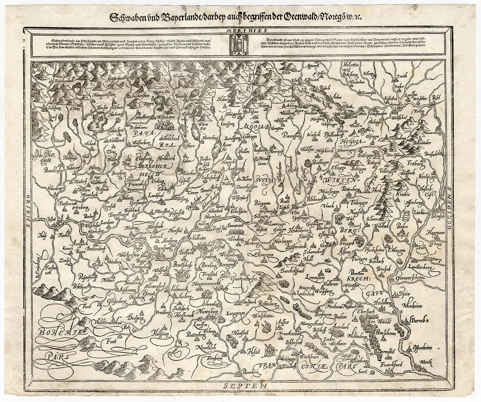 Antique Print-SWABIA-BAVARIA-SCHWABEN-BAYERN-GERMANY-Munster-1598: Art ...