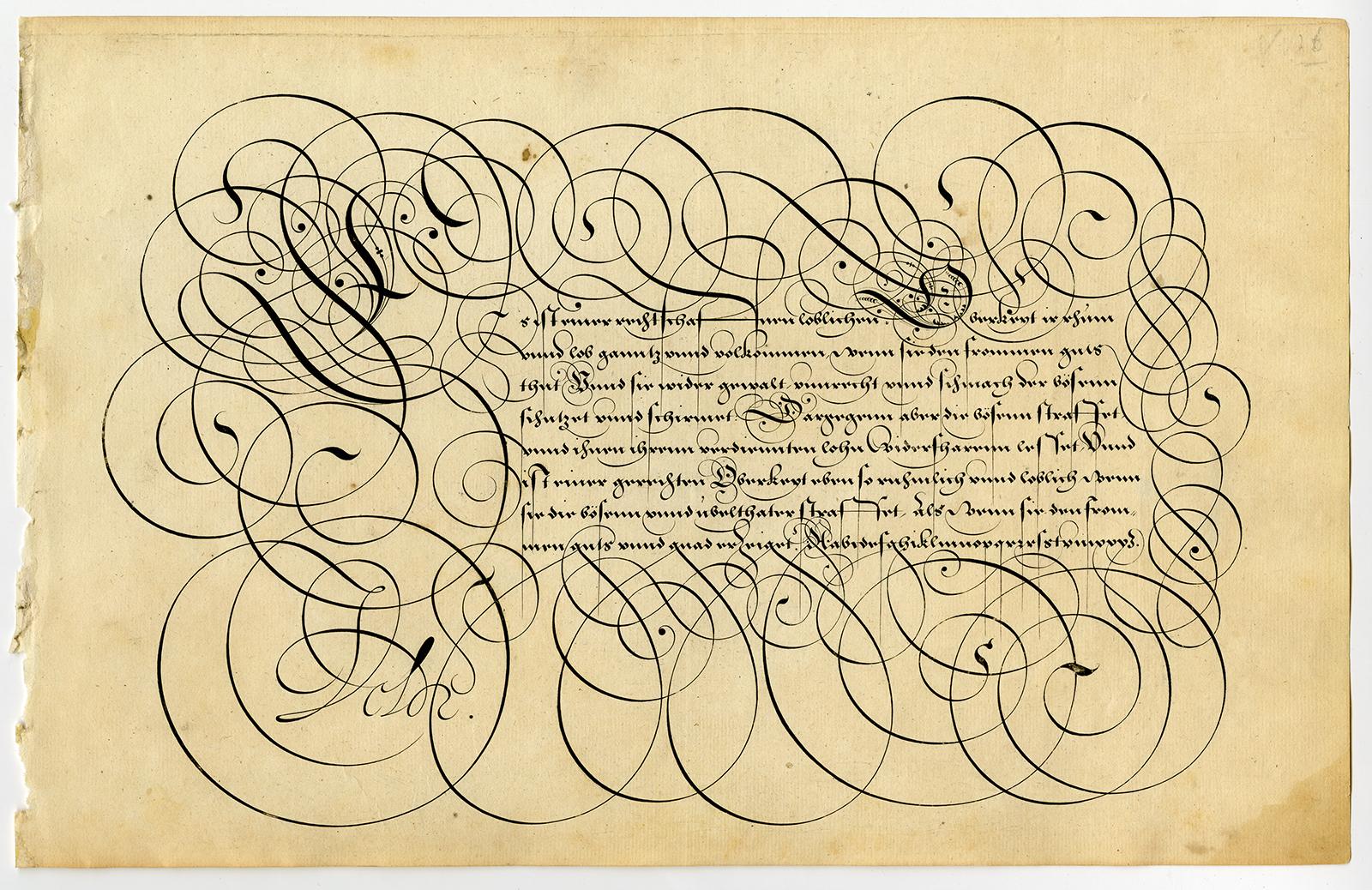 Antique Master Print-CALLIGRAPHY-WRITING-GERMAN SONNET-Frisius-v.d ...